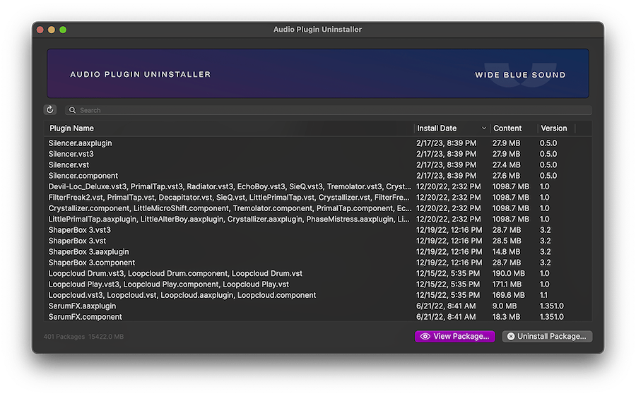 【無料】ワンクリックで簡単にプラグインを管理できるソリューション、Wide Blue Sound「Audio Plugin ...