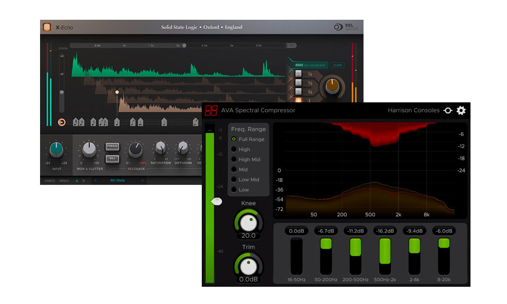ビンテージテープエコーとコンプレッサーのバンドル、Solid State Logic「SSL X-Echo & Harrison Consoles Spectral Compressor」が ...