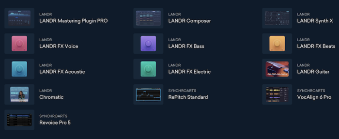 総額＄2000の価値を持つ厳選されたFX、楽器、重要なツールでDAWを強化するバンドル、LANDR「Ultimate Plugin ...